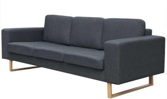 vidaXL Vidaxl - Canap&eacute; &agrave; 3 places tissu rouge bordeaux