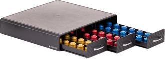 Navaris Kaffee Kapselhalter - 3 Schubladen 48 Kaffeekapseln - Kapsel aufbewahrung kompatibel mit Nespresso - Kapselhalter Art - Kapseln Halterung - Kaffeekaps
