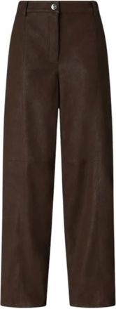 Pinko Pinko - Pantalon Large Effet Nabuk - Femme - Pantalons - Brun - Taille: 42 FR