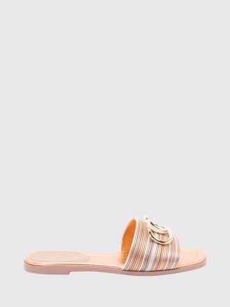 Valentino Garavani Mules VLogo Signature en cuir lamin&eacute; &agrave; talon bas