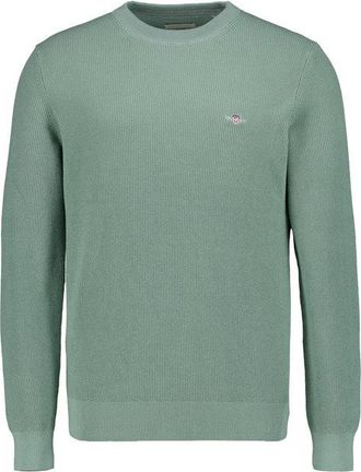 GANT Herren Pullover gr&uuml;n Baumwolle unifarben
