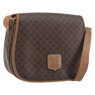 Celine Sac bandouli&egrave;re vintage Macadam en toile Pre-owned - Femme - Pre-owned - Brun - Taille: ONE Size