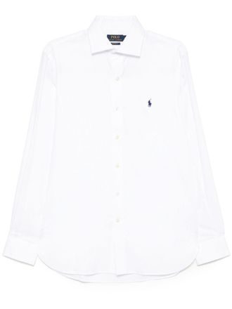 Polo Ralph Lauren chemise &agrave; logo brod&eacute; - Blanc