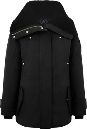 Moose Knuckles veste Aurora à col en fourrure artificielle - Noir