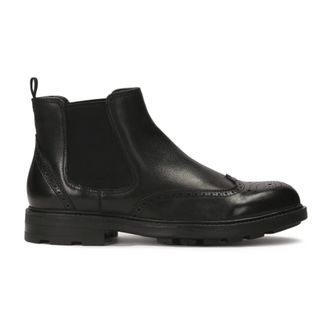 Kazar Homme, Chaussures, Noir, Taille: 43 EU Bottines Chelsea en cuir noir avec des d&eacute;coupes d&eacute;coratives