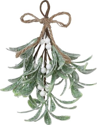 Generic Künstliche Mistelzweige - 30 cm gefrostete grüne Blüten, Festliche Kunstpflanze, Urlaubsschmuck | Die Weihnachtsdeko für die Wintersaison im Innen-Win