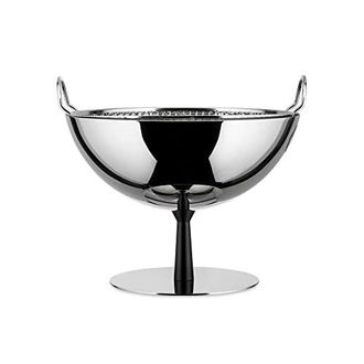 Alessi Ac04 B Porte-fruits/&eacute;gouttoir en Acier Brillant, Pied en Aluminium, Anthracite, &Oslash; 25 Cm