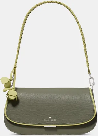 Kate Spade New York Kate Spade Quinn Floral Schultertasche Mit Riemen f&uuml;r Frauen in Pudriger Waldgr&uuml;n Mehrfarbig | GENARBTES LEDER