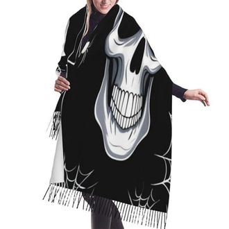 Generic Cr&acirc;ne Fant&ocirc;me Et Squelette DHalloween Femme Ch&acirc;le Wrap &Eacute;pais Etole Classique Foulard Pour Cadeau Hiver Automne Mariage
