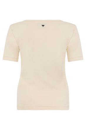 Max Mara Womens Short-Sleeve T-Shirt Cream Cotton T-Shirts & Jerseys
