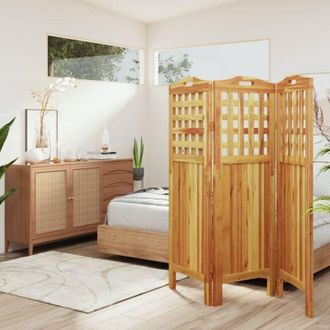 vidaXL Cloison de s&eacute;paration 3 panneaux 121,5x2x115 cm Bois dacacia Vidaxl