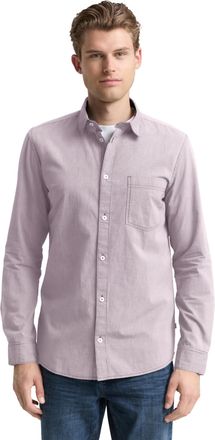 Tom Tailor Herren 1048446 Fitted Hemd aus Baumwolle, 39051-Red Stripe, Large