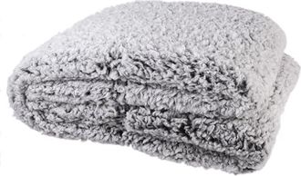 The Home Deco Factory Plaid Sherpa Gris