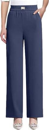 Generic Pantalon &agrave; jambes larges pour femme - Taille haute - Pantalon long en tissu - Coupe droite - A&eacute;r&eacute; - Pantalon de sport - Pantalon de loisirs - Pantalon