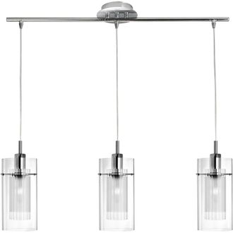 Searchlight Searchlight - Suspension barre 3L duo i m&eacute;tal chrome double Verre E14 3x60 w max