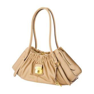Marc Jacobs Womens The Satchel Bag - Marc Jacobs Leather Brown Lambskin Handbags-Purses