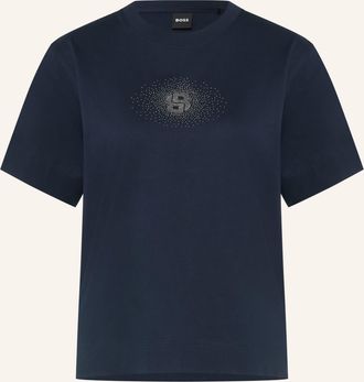HUGO BOSS T-Shirt Elpha Mit Schmucksteinen blau