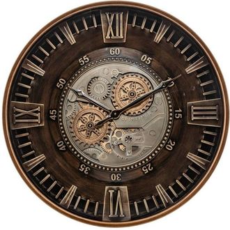 Atmosphera Atmosphera - Horloge m&eacute;canique Yoni m&eacute;tal marron D59cm cr&eacute;ateur dint&eacute;rieur