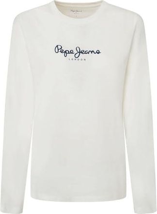 Pepe Jeans London Fiore Ls T-Shirt, Blanc (Blanc), S Femme