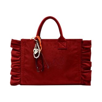 Sun 68 Cali Midi Bag Rouches Chenille - - Bags - Damen - Rot - ONE SIZE