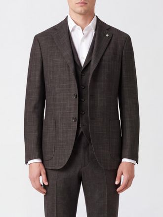 Luigi Bianchi Einreihiger Blazer aus Schurwolle und Seide mit klassischem Revers