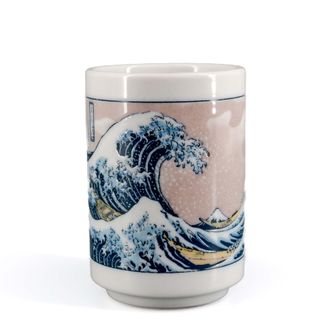 Generic KAIHA Tokinoyunomi Keramiktasse 250 ml &Oslash; 7,3 cm japanisch Tee-Tasse Keramik Wei&szlig; Blau Gelb Rosa