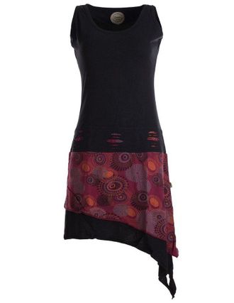 vishes Zipfelkleid &Auml;rmelloses asymmetrisches Lagenlook Zipfelkleid Hippie, Ethno, Elfen Style