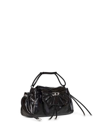 Diesel Womens Top-Handle Bag Scrunch-D Black Wool Handbags Hand