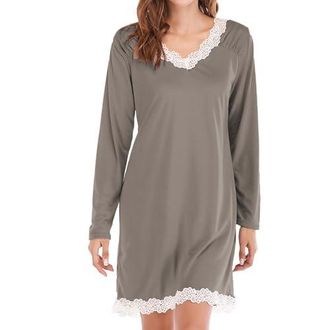 Generic Chemises de nuit longues pour femmes &agrave; manches longues - Chemises de nuit et chemises de nuit en pur coton pour femmes - Ensembles de v&ecirc;tements de nui