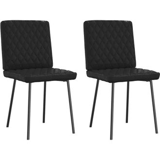 vidaXL Esszimmerst&uuml;hle 2 Stk. Schwarz Kunstleder vidaXL104576