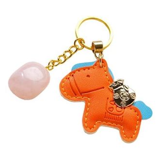 Generic Porte-cl&eacute;s en cuir - Ann&eacute;e du cheval - 7,9 cm - Porte-cl&eacute;s en forme danimal mignon pour d&eacute;coration - Breloque en cuir - Pendentif de sac &agrave; dos avec fe