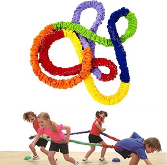 Generic Regenbogen-Elastikband - Handseil mit Richtungsdesign, St&auml;rke und lustiges Spielzeug | Vier Richtungen sortiertes elastisches Seil zum im Freien, Hint