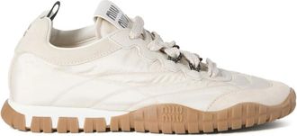 Miu Miu Tyre Technical Fabric And Suede Sneakers