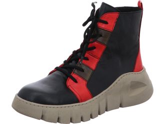 Gemini Damen Stiefelette aus Leder mit Plateau und Keilabsatz 033317-02, Gr&ouml;&szlig;e:37 EU, Farbe:Schwarz