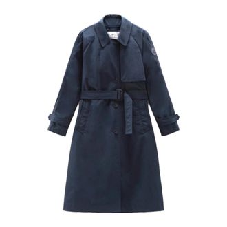 Woolrich Klassischer blauer Trenchcoat - - Coats - Damen - Blau - 2XS
