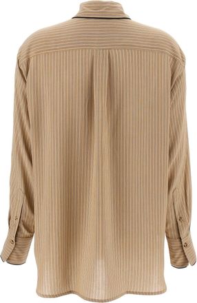 Victoria Beckham Piping Detail Pyjama Shirt - Beige