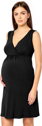 Merry Style Nachthemd Damen Schwangerschaft aus Viskose Stillnachthemd Elegante Nachtw&auml;sche Damen, Leicht, Atmungsaktiv und Hautfreundlich MS10-467 (Schwarz, XXL)