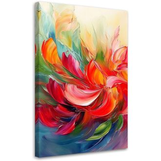 Feeby Tableau d&eacute;co Abstrait peint color&eacute; 60x90