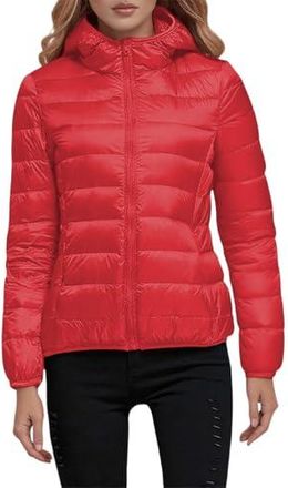 Generic Vestes courtes l&eacute;g&egrave;res et chaudes &agrave; capuche pour femme - Manteau dhiver &agrave; isolation thermique - Coupe-vent - Blanc - Mode pour un usage quotidien d&eacute;co