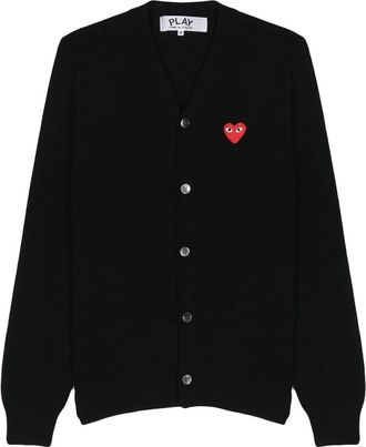 Comme Des Gar&ccedil;ons V-Ausschnitt Cardigan Kollaboration in Schwarz - - Knitwear - Herren - Schwarzk - M