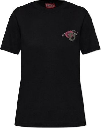 Diesel Femme, Tops, Noir, Taille: 36 FR T-Reg-S1 T-shirt