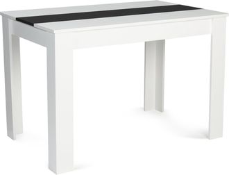 IDMarket Esstisch, rechteckig, Rozy 4 Personen, Weiß und Schwarz, 110 cm