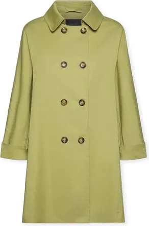 Elena Miro Femme, Manteaux, Vert, Taille: 46 FR Trench-coat crois&eacute; en gabardine