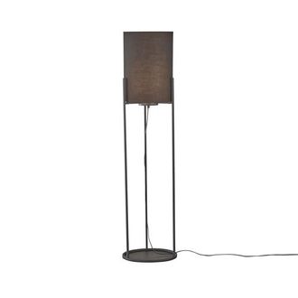 Fischer & Honsel Stehleuchte, Spenzer | sandschwarz| Stoffschirm Chintz schwarz - innen goldfarben| H: 114 cm, D: 28 cm| mit Fu&szlig;schalter schaltbar| 1x E27 max. 40 Watt