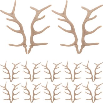 Angoily 12 Paar Kunststoff Geweihzweige Schneemannhand Dekoration Selbstgemacht Vintage Weihnachtsdeko f&uuml;r Innen und Au&szlig;en