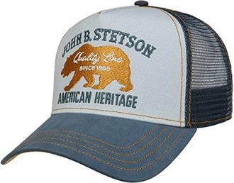 Stetson JBS-Bear Trucker Casquette Homme - Casquette en Maille Casquette de Baseball Snapback avec visière pour Été/Hiver, kl-bleu, taille unique