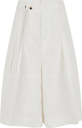 Bottega Veneta Femme, Shorts, Blanc, Taille: 36 FR Culotte en toile de coton compacte