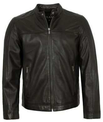 Jilani Lederjacke Jamie Jilani - Herren Lederjacke Lammnappa schwarz