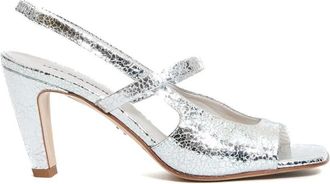 Halmanera Sandalen - Silver Crackle Sandal 80Mm Heel - Gr. 35 (EU) - in Silber - für Damen