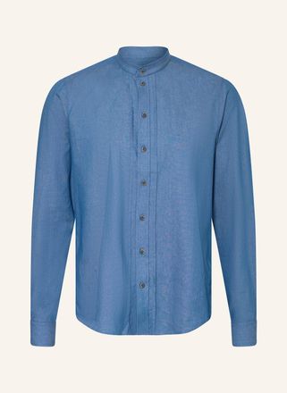 Grasegger Trachtenhemd Kissing Regular Fit Mit Stehkragen blau